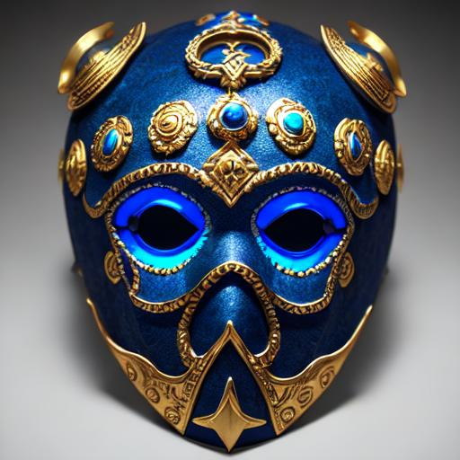 an ancient blue kraken mask with only eye sockets, w... | OpenArt