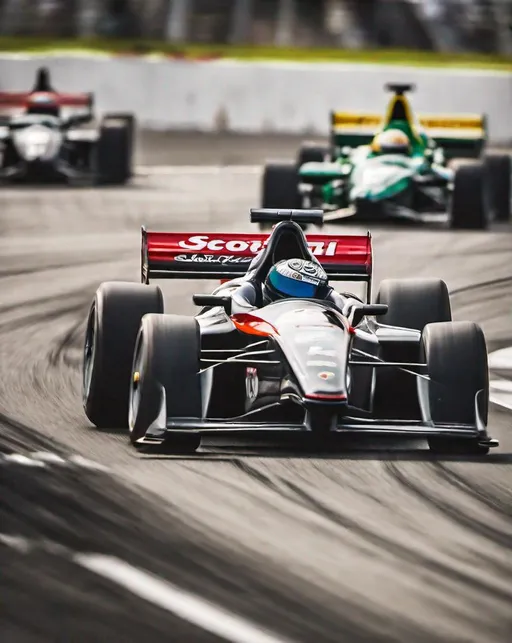 a racecar turning a corner | OpenArt