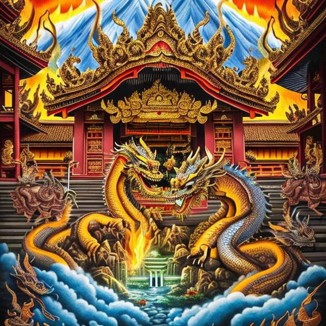 Basuki Dragon and manik akeran lord in besakih tempe...