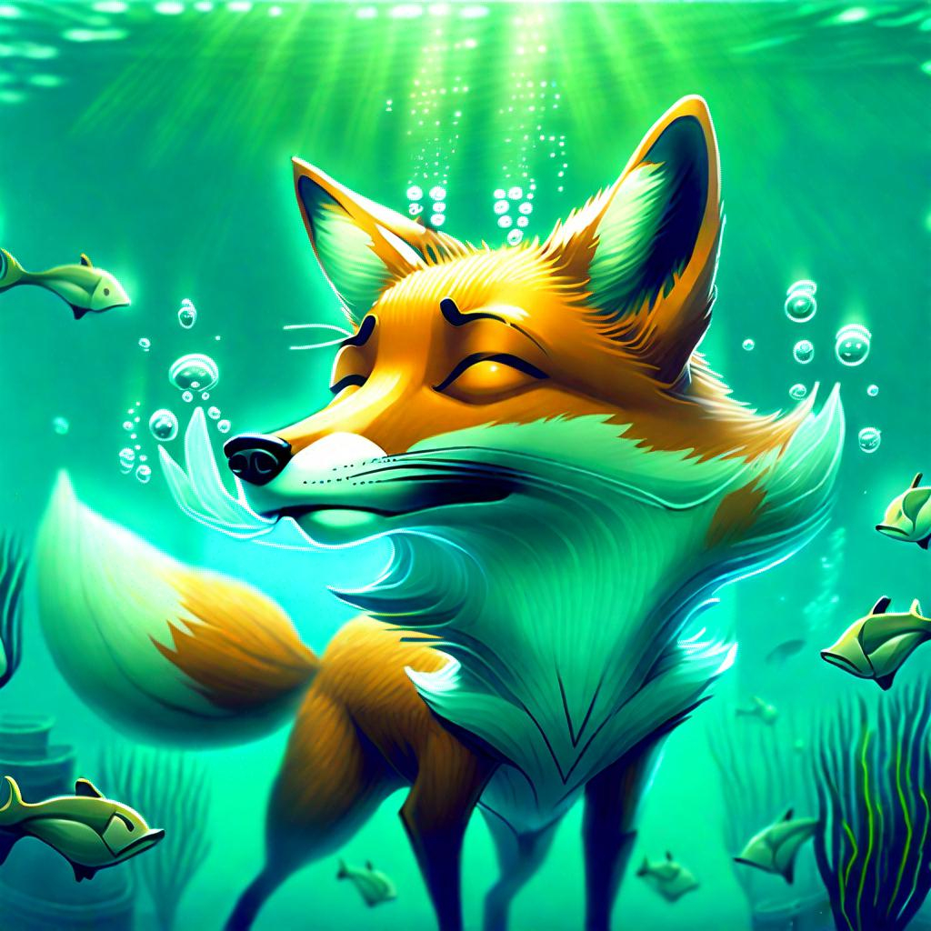 Anthropomorphic fox breathing underwater | OpenArt