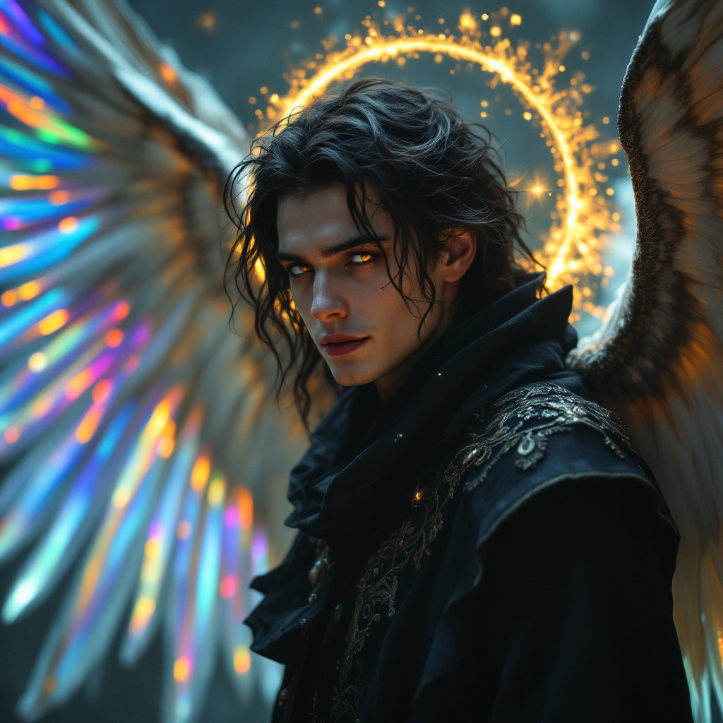 Make a photo of a Lucifer as an angel?