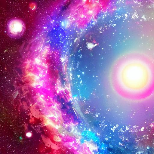 Brightly colored galaxy wallpaper art style, large d... | OpenArt