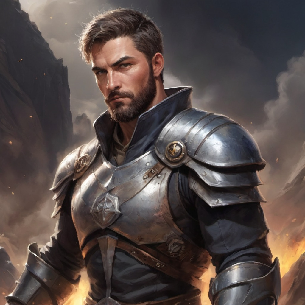 (head and torso) Male heavy-set fit 30-year old hunk...