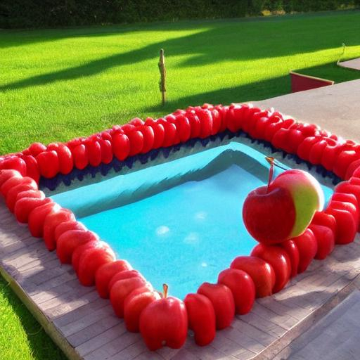 swimming pool full of apples