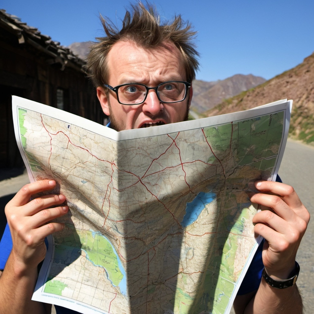 crazy person read map