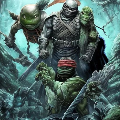Ninja Turtle mixed with a ghosr, highly detailed, gr... | OpenArt