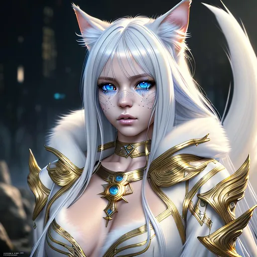 Ultra Photo Realistic, Very Detailed, miqote , Gold...
