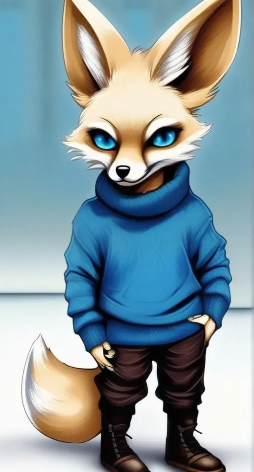 purple punk hair, purple fennec fox, purple eyes, d... | OpenArt