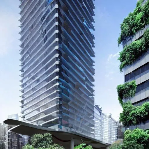 Complete isometric view, 30 storey office tower, tr... | OpenArt