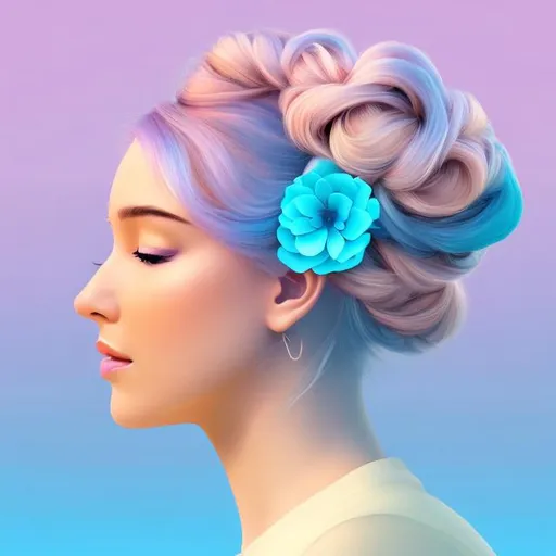 creative profile picture in pastel pink, yellow and... | OpenArt