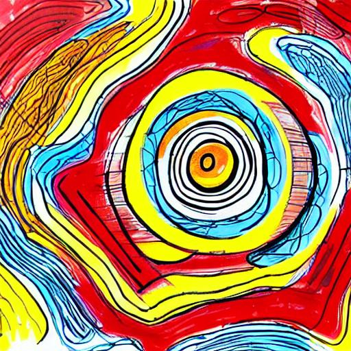draw something abstract with yellow and red | OpenArt