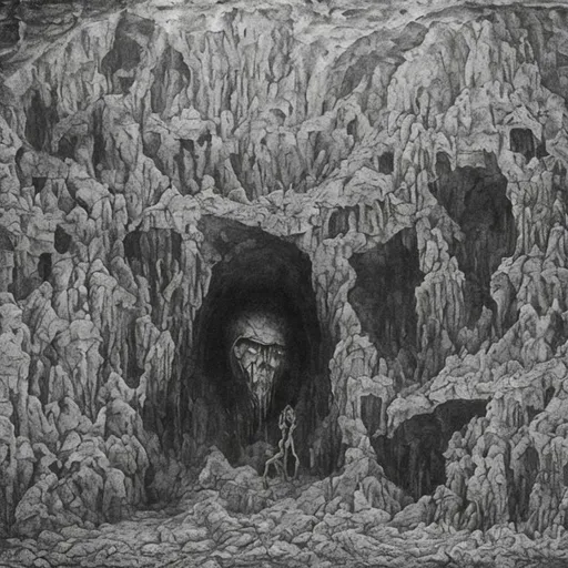 cave, painting, creepy, nightmare