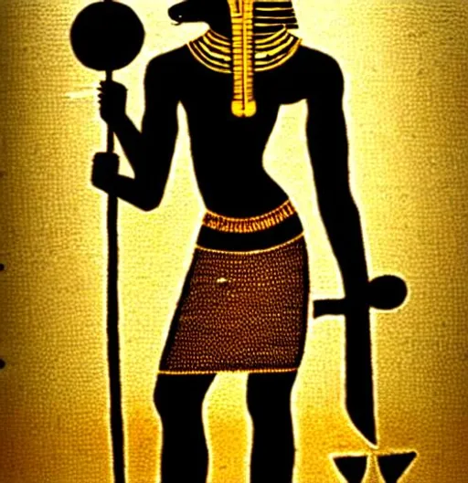 Draw a cute maned wolf furry in an Ancient Egyptian...