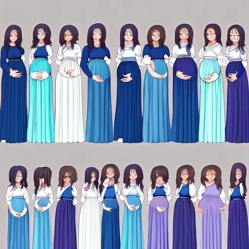 There are multiple pregnant anime girls who are all...