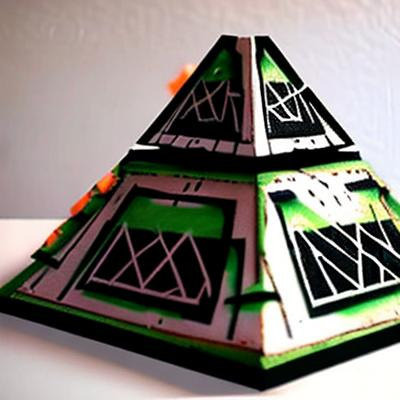 create a model of graffiti covered pyramid