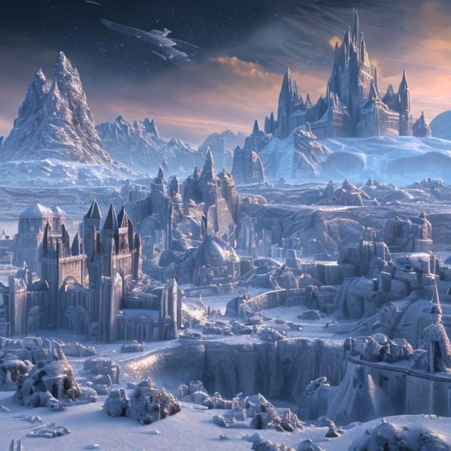 hoth, frozen planet, mountains, lava rivers, gothic...