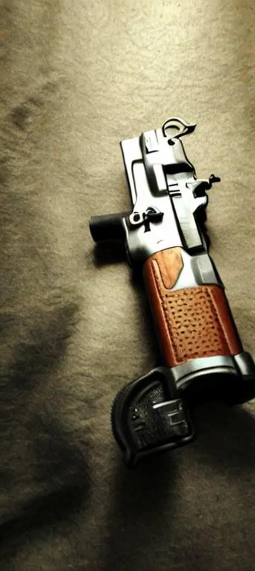 a revolver surrounded by big ammo | OpenArt