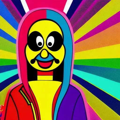 Acid trip cartoon character, 180 HD quality, high re...