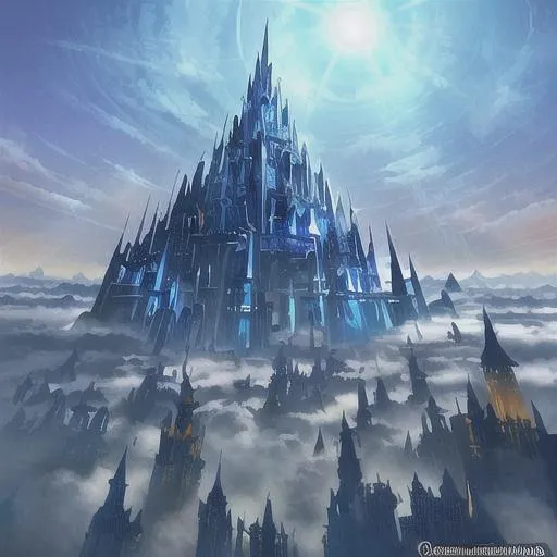 sky-high ice tower castle, magic, tundra, cinematic... | OpenArt