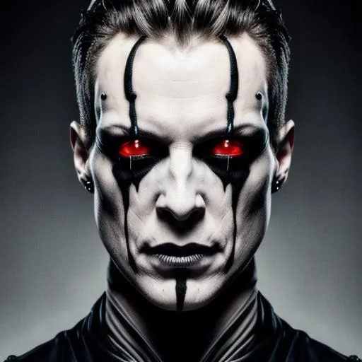 Photorealistic Dark Horror Androgynies Vampire Male...