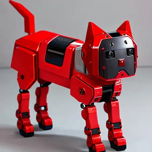 robot dog, red dog robot