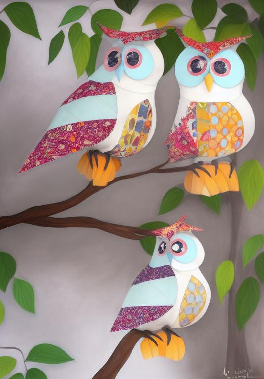 Patchwork owl by Meghan Duncanson, Jennifer Lommers,... | OpenArt