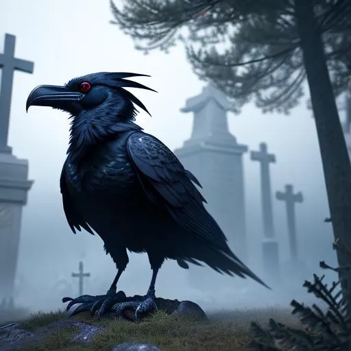 A hawk with it's talons in a raven's neck, Raven is...