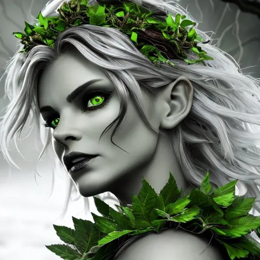 Dryad, female, leaf hair, buffed, storm bringer, bea... | OpenArt