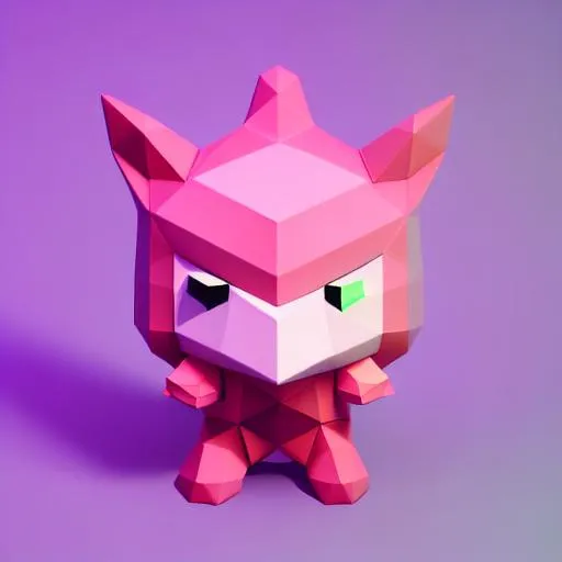 kawaii low poly batman character, 3d isometric rende...
