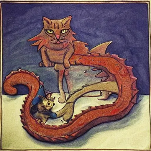 Medieval art of cat