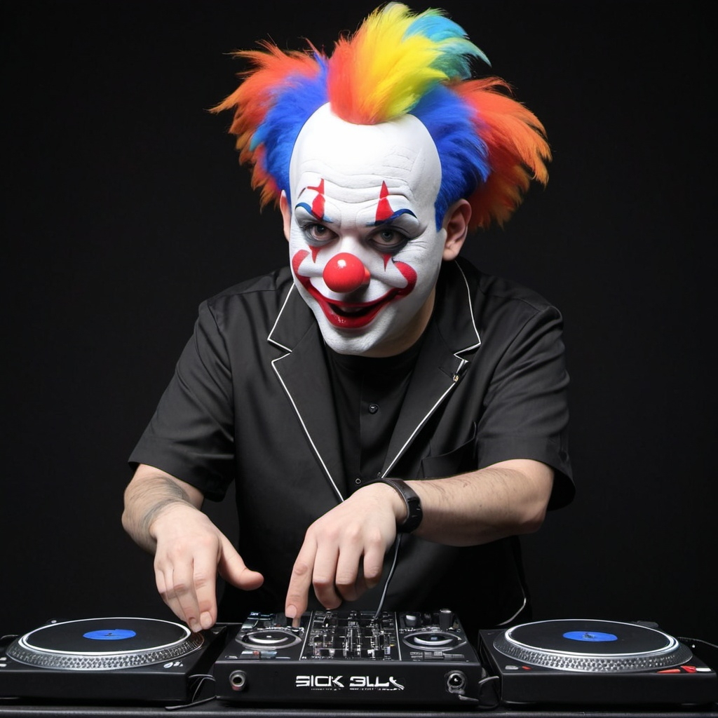 3-d SLICK live Dj half clown half AI