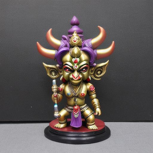 A painting of cool demon, hindu god, chibi, pvc acti... | OpenArt