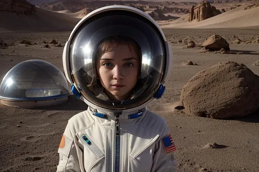 Alien woman holding space debris and stars. | OpenArt