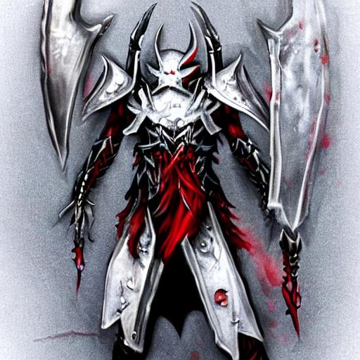 Realistic white demon armour with red eyes | OpenArt