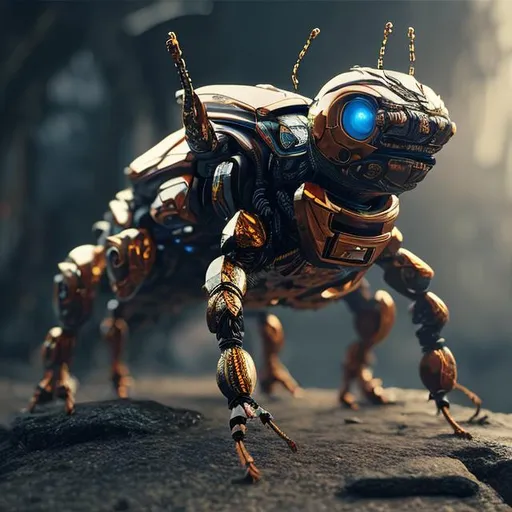8k masterpiece, highly detailed, sci fi insect robot