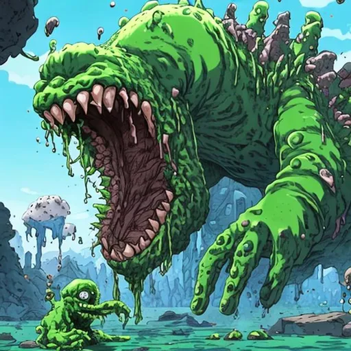 slime turning into a monster gigant