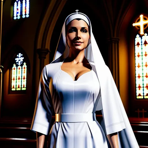 A highly realistic and clean nun, but corrupted by s...