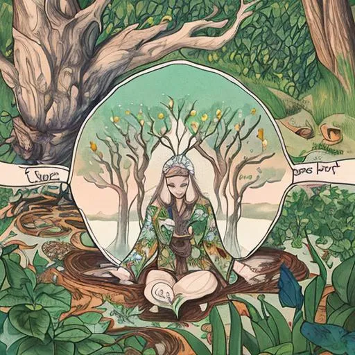 healing through connecting with the nature illustration | OpenArt