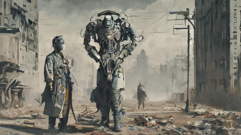 Nuclear apocalypse, assembly line making cyborg clon... | OpenArt