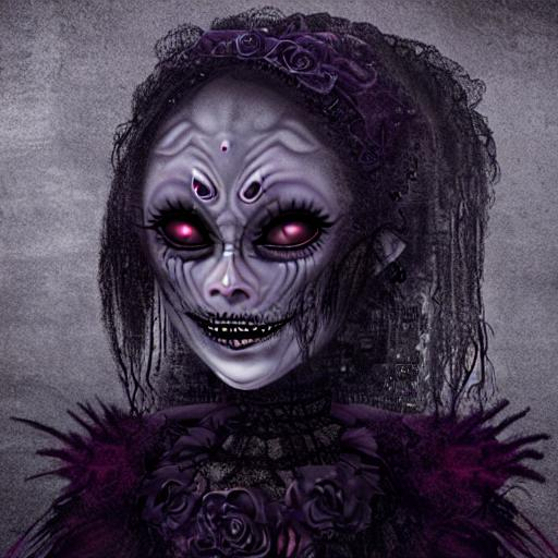 creepiest lady, scary, digital art, CGI, detailed, d...