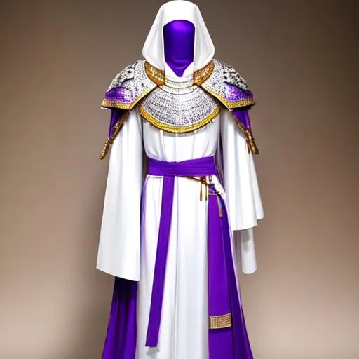 a prince in white armor and cape with white medium l... | OpenArt