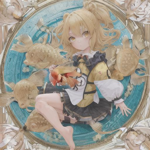 Cute anime loli girl with blonde hair and yellow eye... | OpenArt