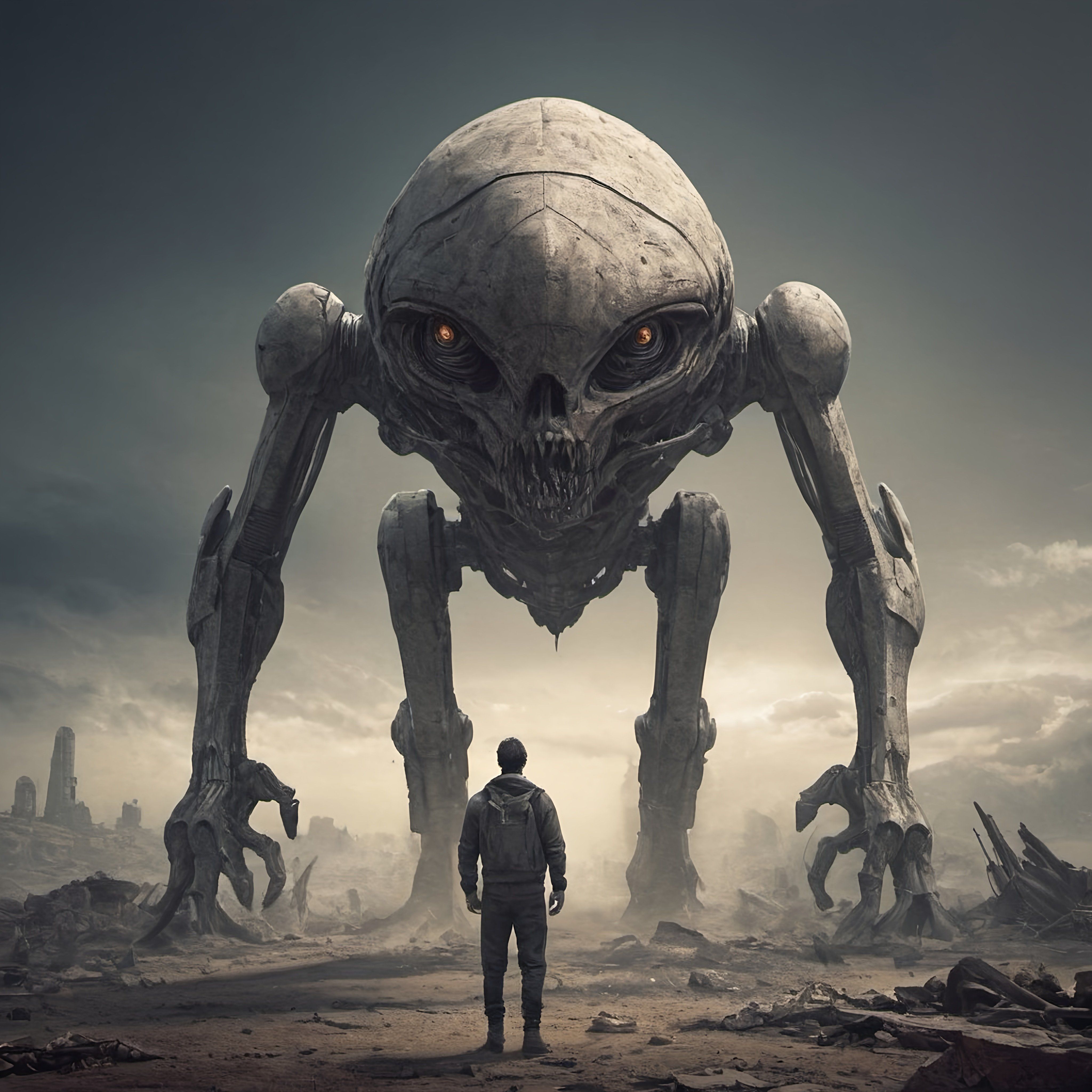 Red female xenomorph on alien homeworld