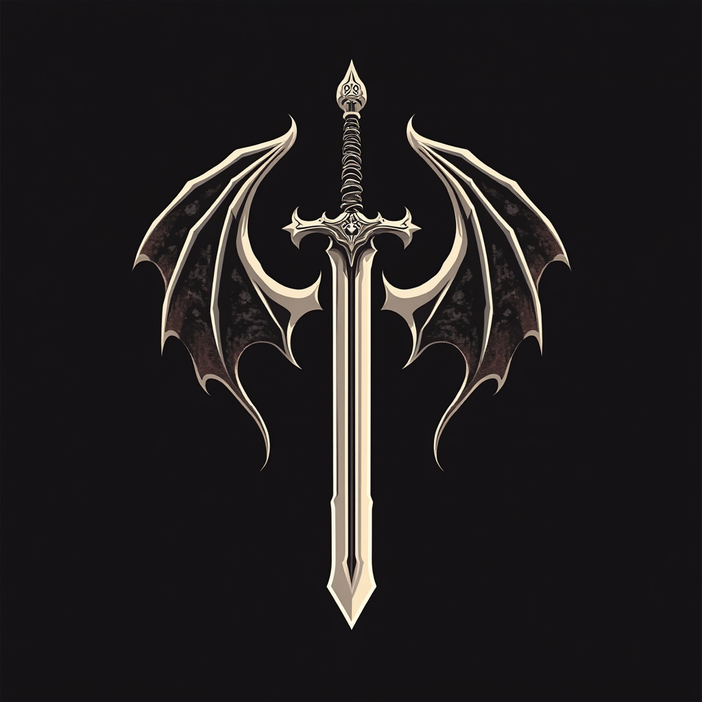 dragon sword logo design