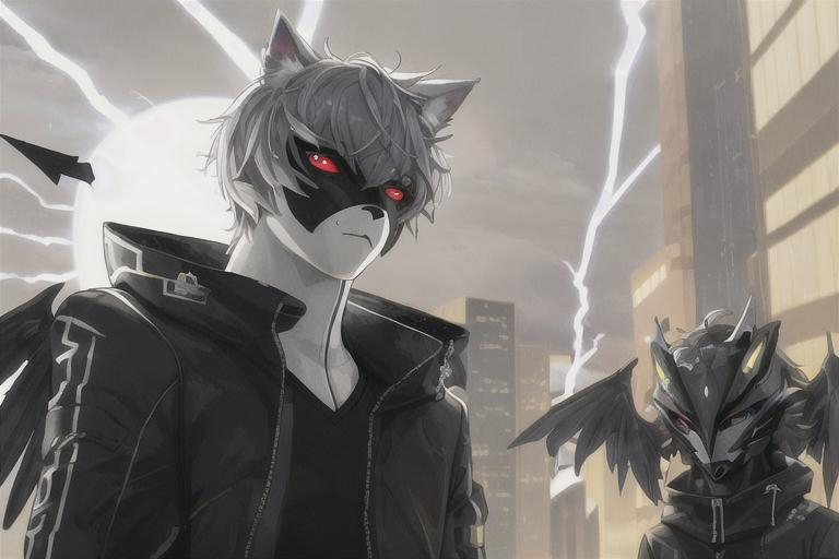 a male protogen fursona, well drawn, masterfully dra... | OpenArt