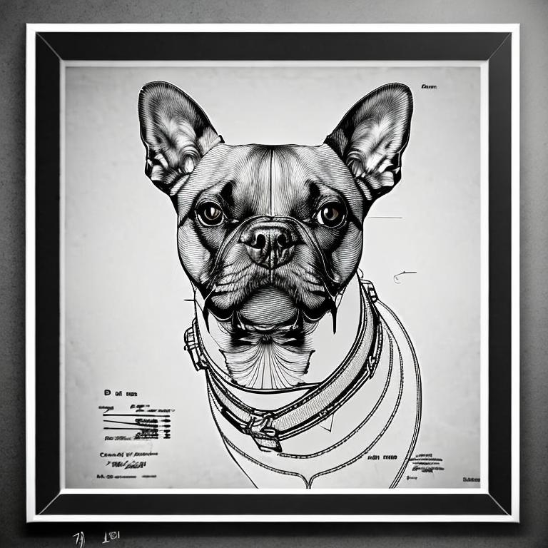 Patent drawing of a dog, hyper realistic, detailed,... | OpenArt