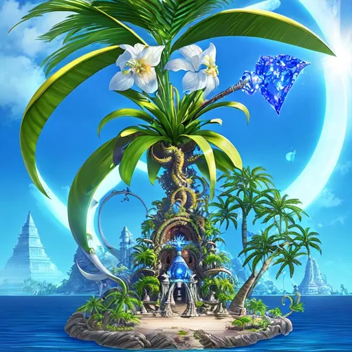 magical giant sentient tropical sandy palm tree carn... | OpenArt