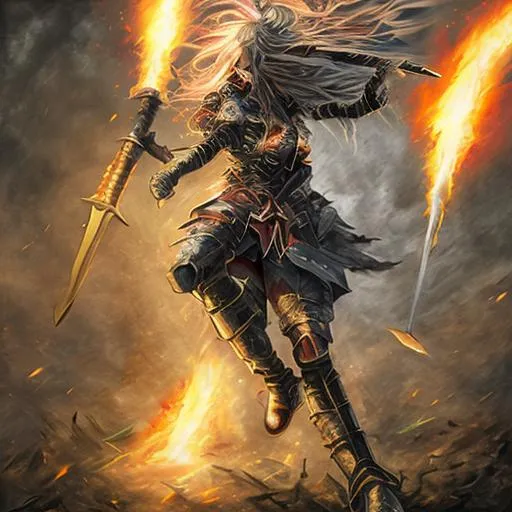 Warrior in a war with 20 other warriors with armour...