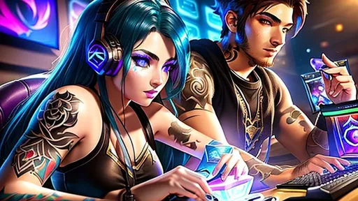 Gamer Girl and Gamer boy playing league of legends....