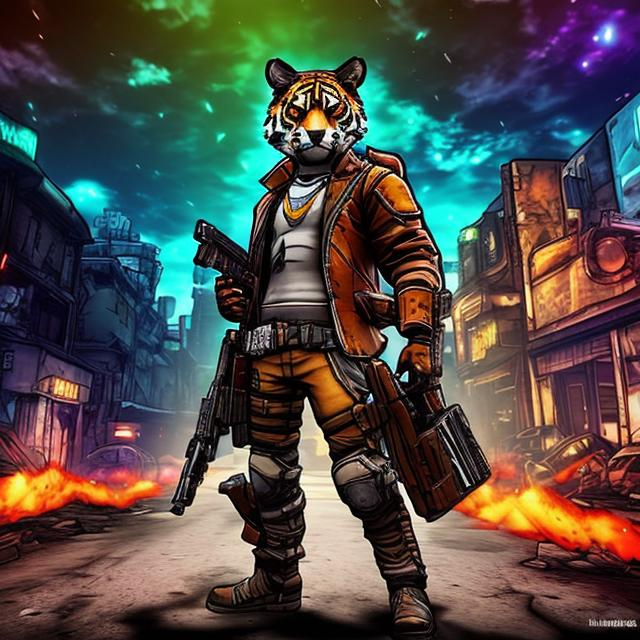 Borderlands art style, cell shading, post-apocalypti...